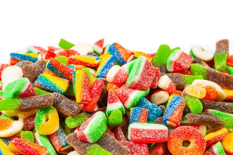 Assorted Gummy Candies. Top View Stock Image - Image of fruit, lolly ...