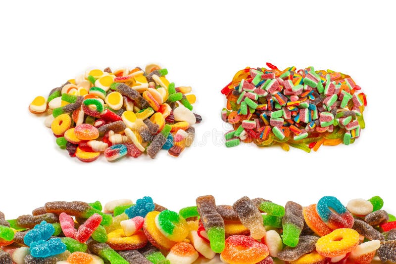 Assorted Gummy Candies. Top View Stock Image - Image of candy, group ...