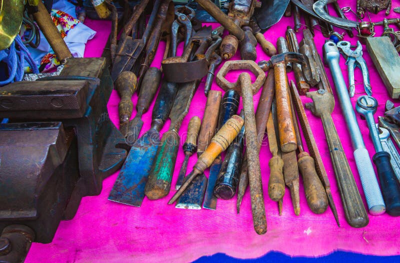 Assorted Hand Tools for Sale Stock Image - Image of hammer, market ...