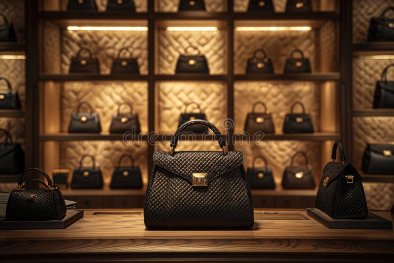 Assorted Handbags and Purses Display. Generative AI Stock Photo - Image ...