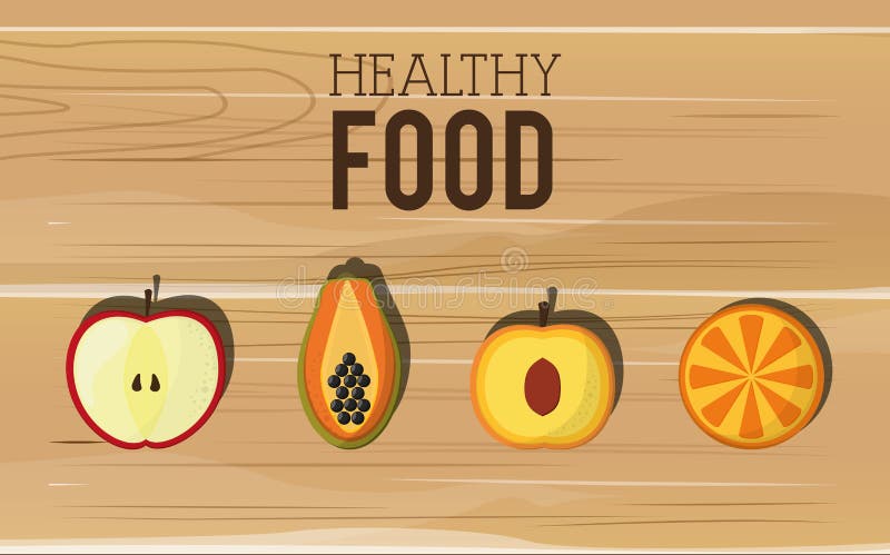 Assorted Healthy Food Icons Emblem Stock Vector - Illustration of ...