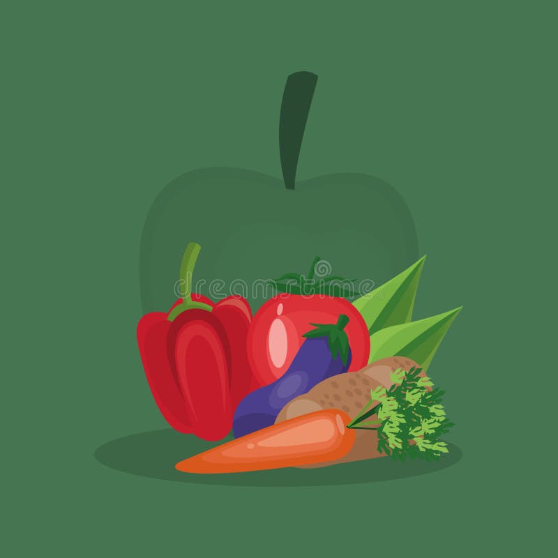 Assorted Healthy Food Icons Image Stock Vector - Illustration of ...