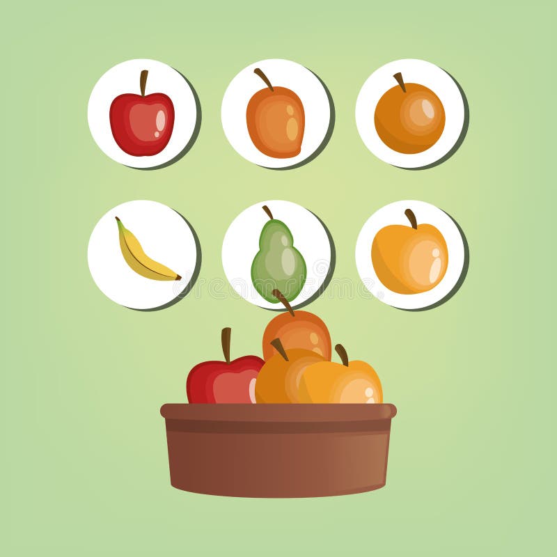 Assorted Healthy Food Icons Image Stock Vector - Illustration of design ...