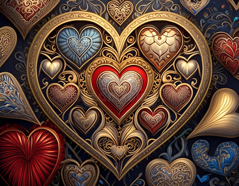 Assorted Heart Designs Collection Featuring Intricate Patterns and ...