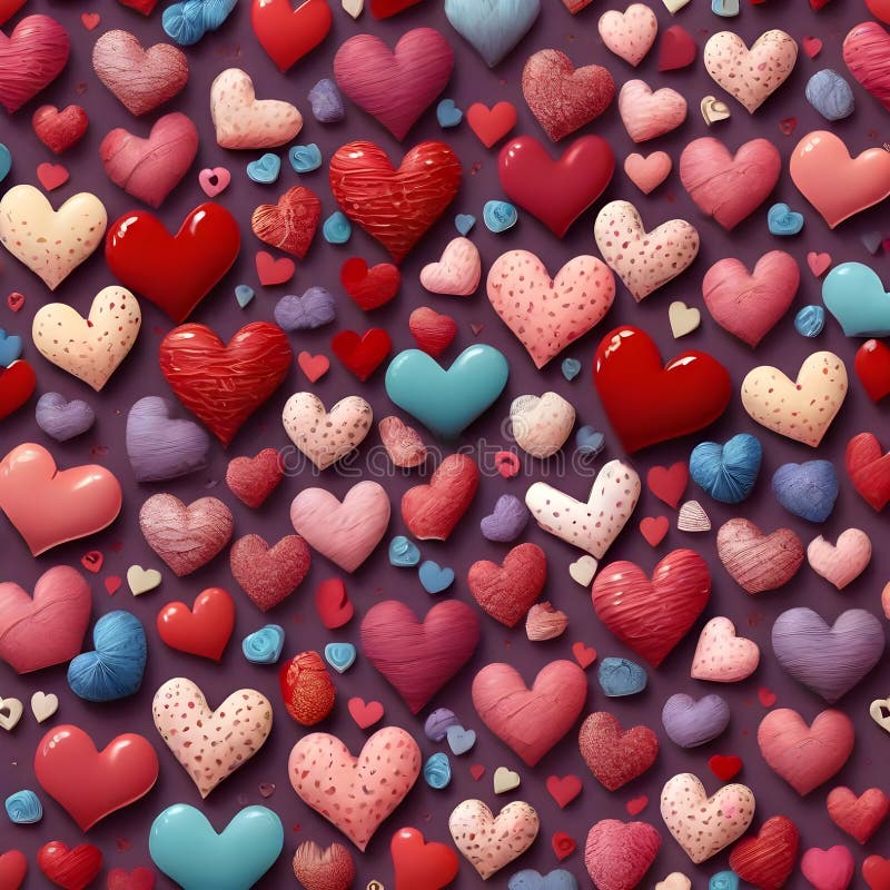 Assorted Hearts Background stock illustration. Illustration of dessert ...