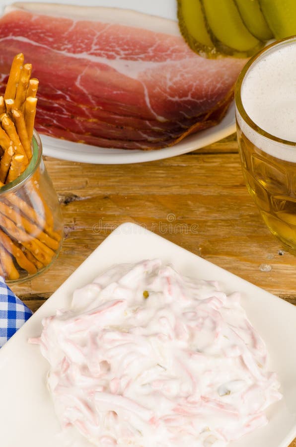 Assorted Hearty Snacks, German Cuisine Stock Image - Image of portion ...