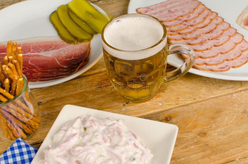 Assorted hearty snacks stock image. Image of salad, smoked - 40621237