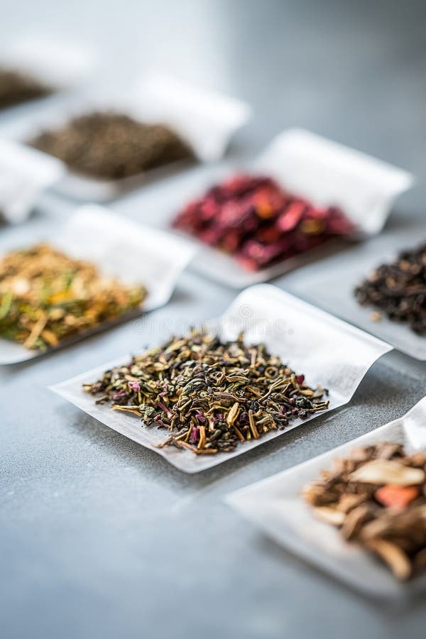 Assorted Herbal Tea Selections on Display: Vibrant Array of Aromatic ...