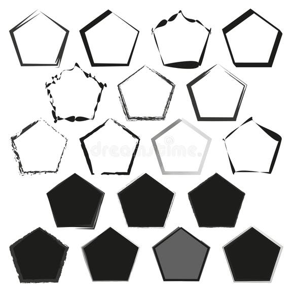 Assorted Hexagon Frames Set. Geometric Borders Collection. Vector ...