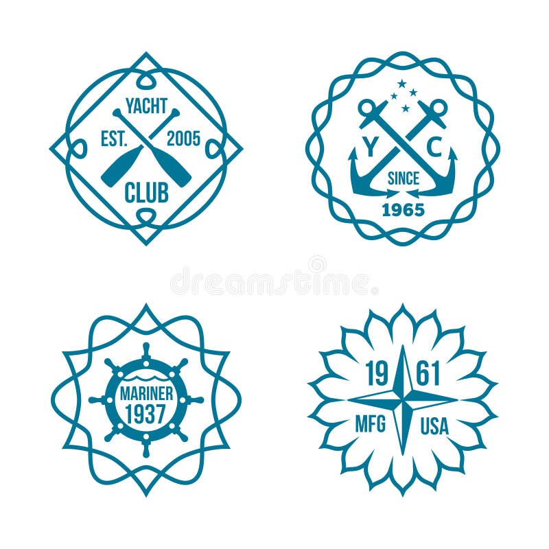 Assorted Hipster Logos on White Background Stock Vector - Illustration ...