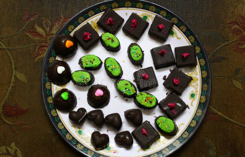 Assorted Home Made Chocolates Stock Image - Image of india, shapes ...