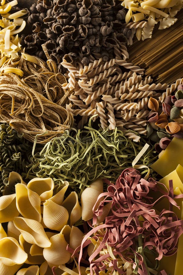 Assorted Homemade Dry Italian Pasta Stock Photo - Image of traditional ...