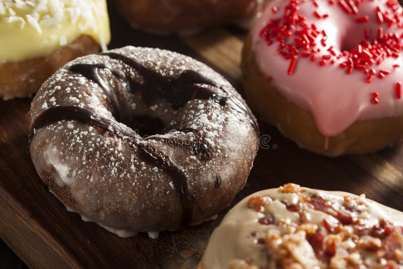 Assorted Homemade Gourmet Donuts Stock Image - Image of junk, donuts ...