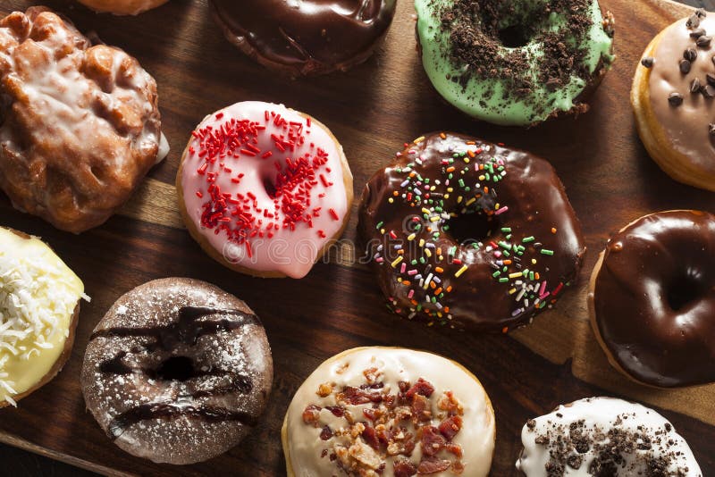 Assorted Homemade Gourmet Donuts Stock Image - Image of assorted ...