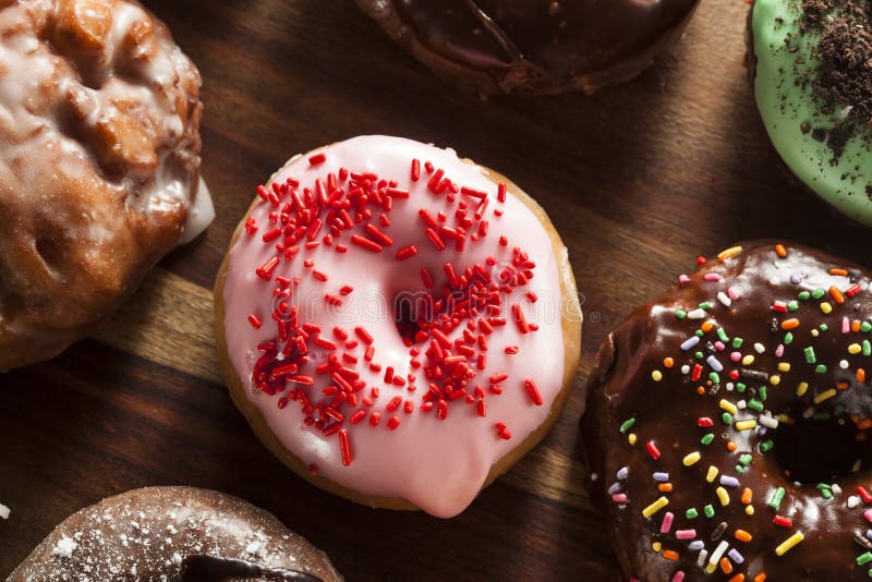 Assorted Homemade Gourmet Donuts Stock Image - Image of dough, calories ...