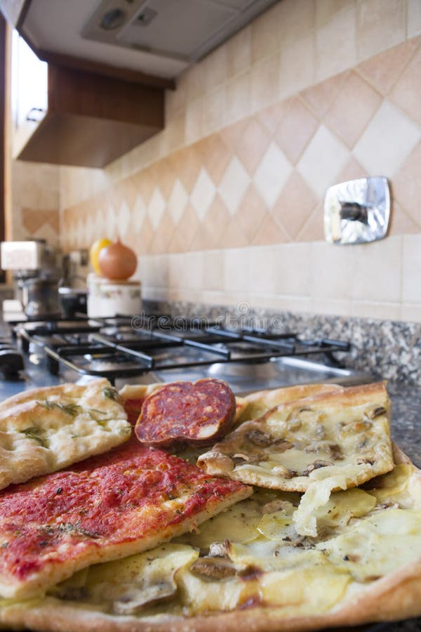 Assorted homemade pizza stock photo. Image of base, flatbread - 73893914