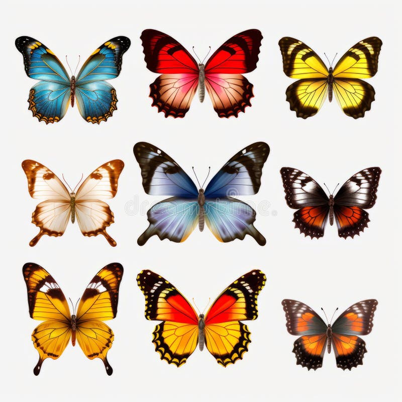 Assorted Hyper-realistic Butterflies Meticulous Design with ...