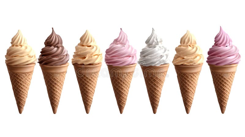 Assorted Ice Cream Cones â€“ Delicious Treats for Any Summer Day Stock ...