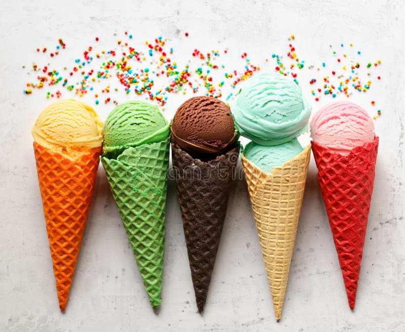 Assorted Ice Cream of Different Flavors Stock Image - Image of ...