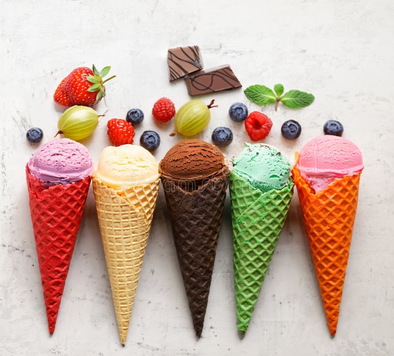 Assorted Ice Cream of Different Flavors Stock Image - Image of frozen ...