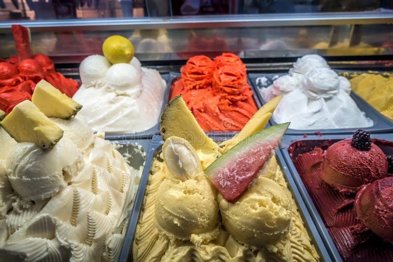 Assorted Ice Cream on Display in Store Stock Image - Image of detail ...