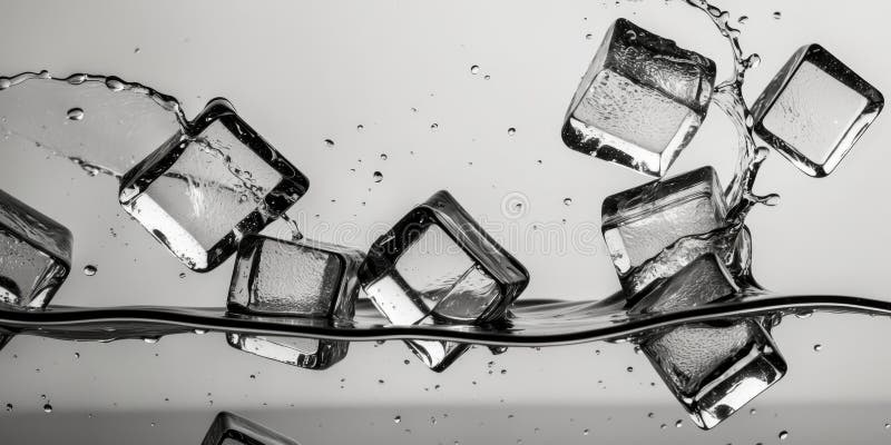 Assorted Ice Cubes in Refreshing Splash Effect Stock Image - Image of ...