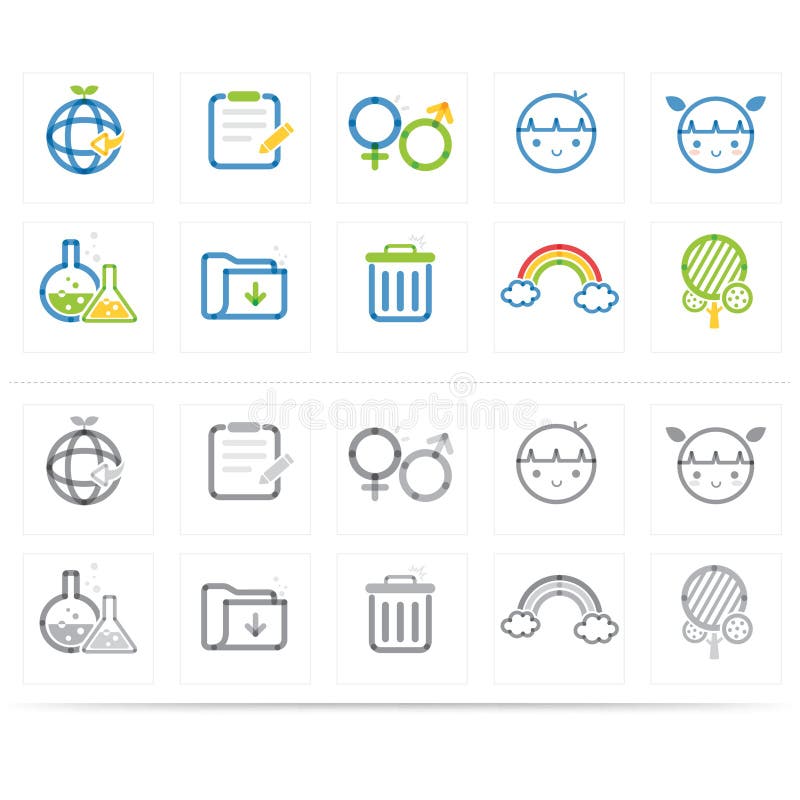 Assorted globe icons stock vector. Illustration of assorted - 14100033