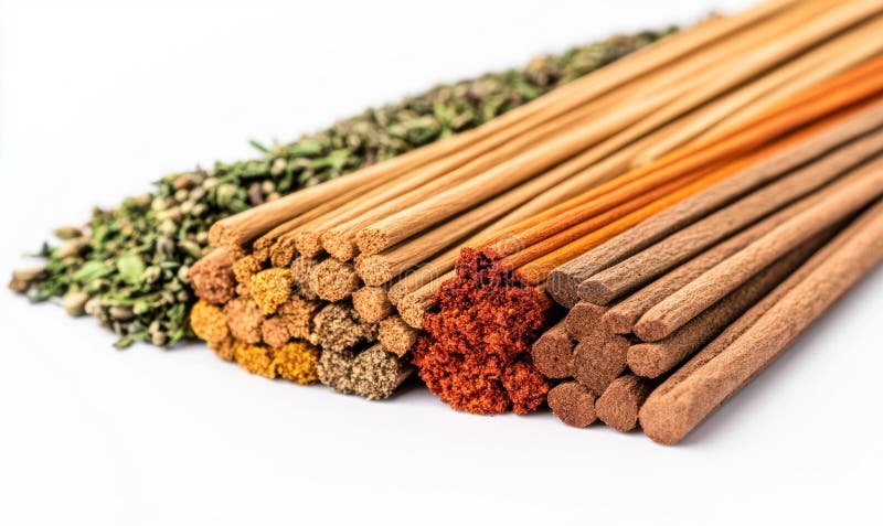 Assorted Incense Sticks with Herbs and Spices Stock Illustration ...