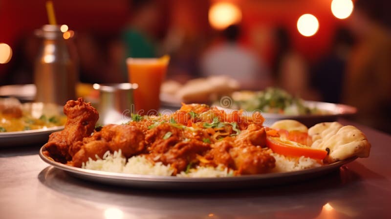Assorted Indian Food on Restaurant Table. Indian Cuisine Stock ...