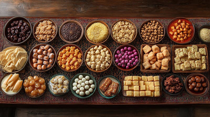 Indian Sweets, Flat Lay, Knolling, Top View Assorted Cookies and ...