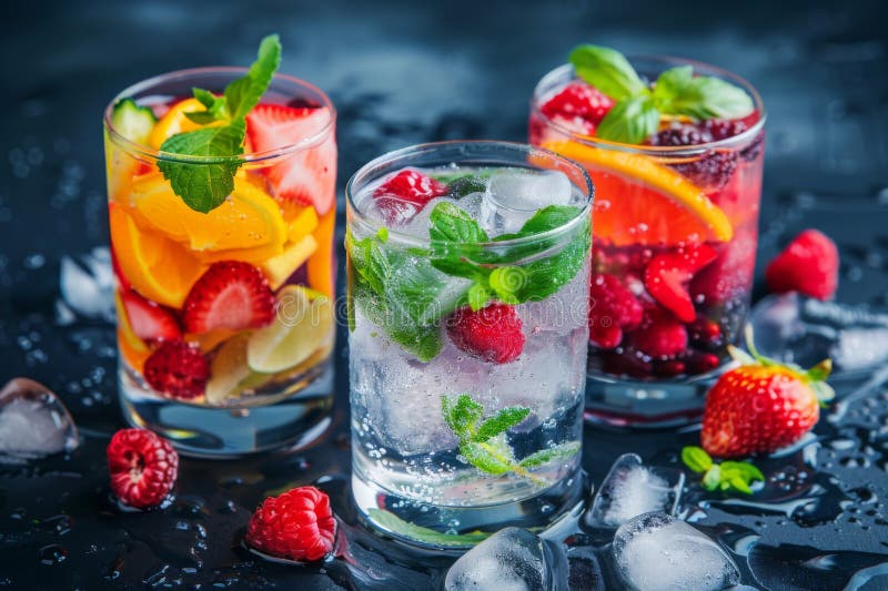 Assorted Infused Water in Mason Jars Stock Image - Image of refreshing ...