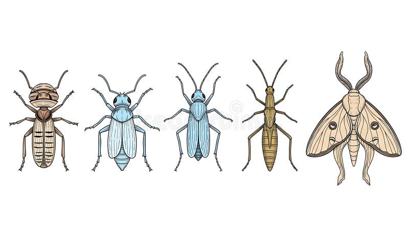 Assorted Insect Illustrations Stock Illustrations – 52 Assorted Insect ...