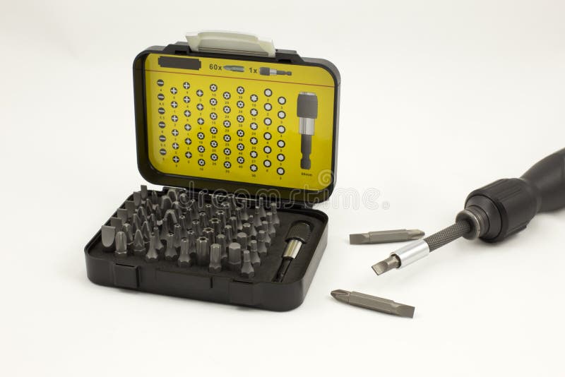 Interchangeable Bits for Screwdriver Stock Photo - Image of bolt, iron ...