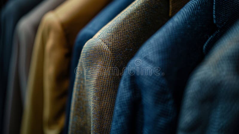 Assorted Jackets Displayed on Clothing Rack Stock Illustration ...