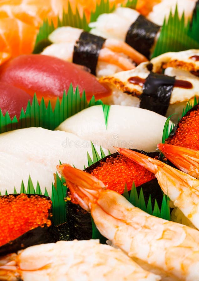 Assorted japanese sushi stock photo. Image of assorted - 33182288