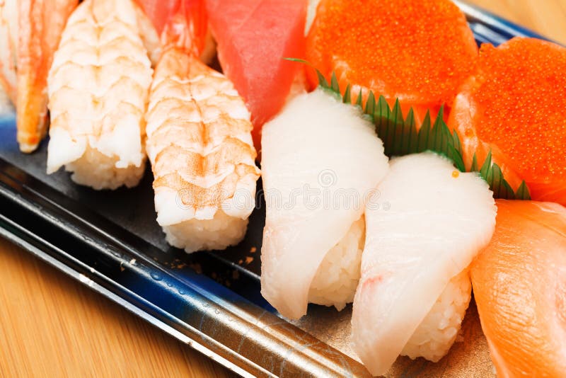 Assorted Japanese sushi stock photo. Image of meal, seafood - 42271046