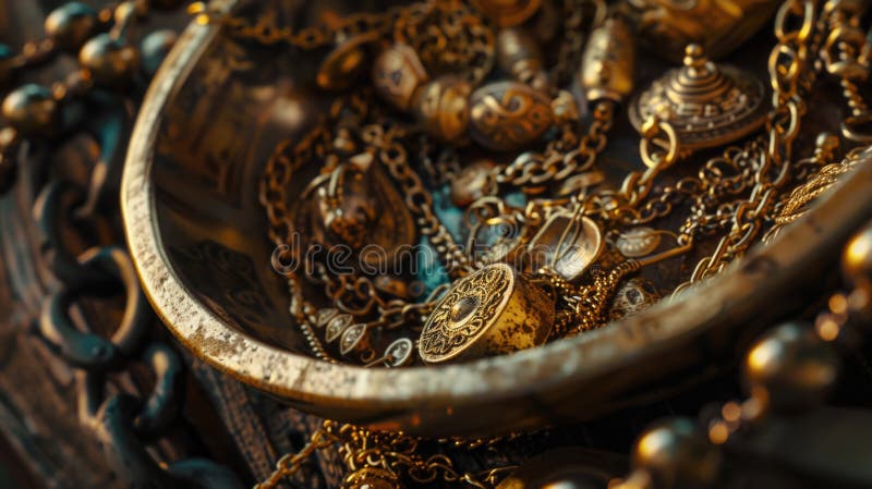 Assorted Jewelry Pieces in a Bowl, Versatile for Multiple Uses Stock ...