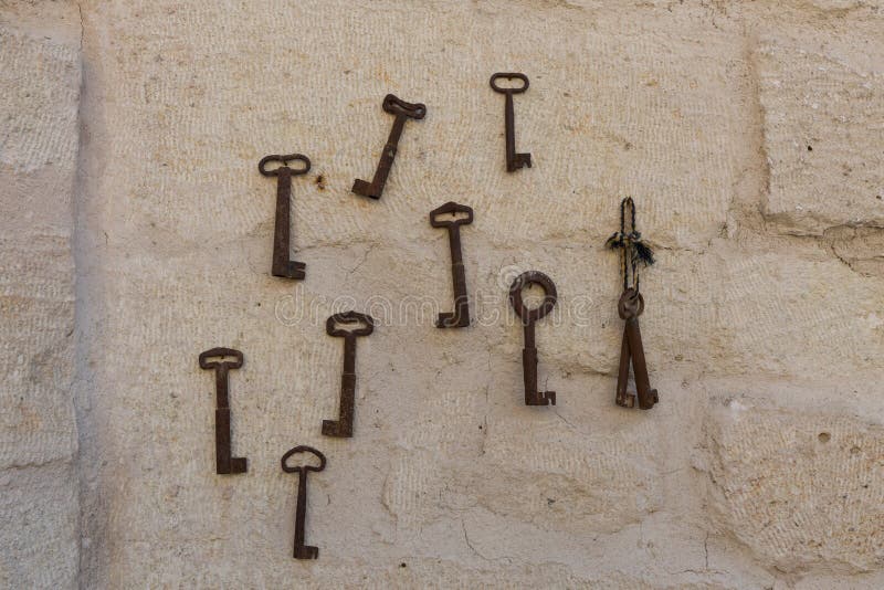 Assorted Keys Hanging on a Wall Stock Photo - Image of grouping, turkey ...