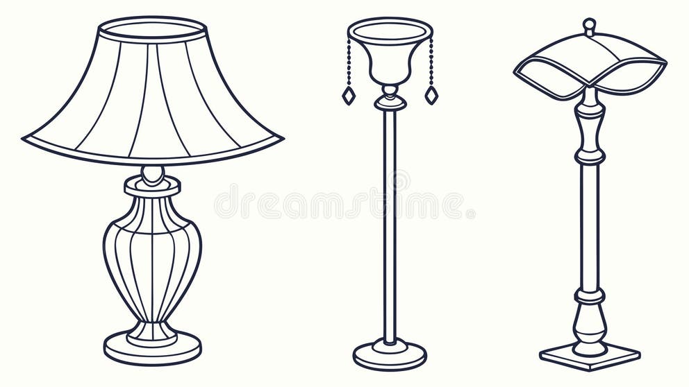 Assorted Lamps Vector Set for Home Lighting Solutions, Vector Design ...