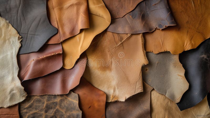 Assorted Leather Pieces in Various Colors Stock Illustration ...