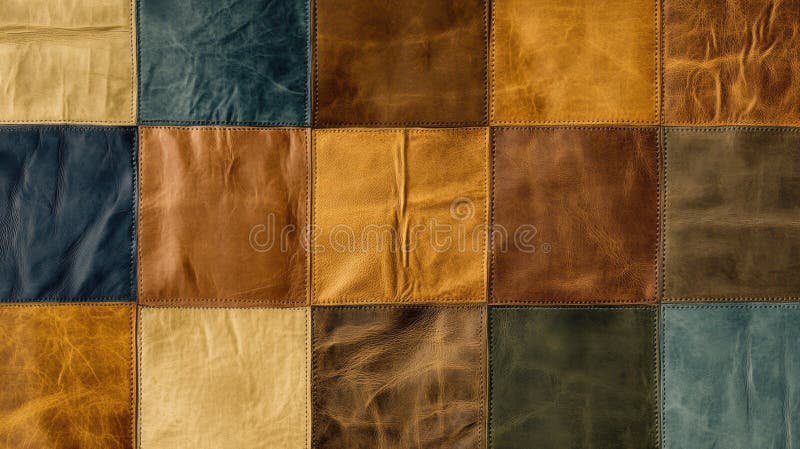 Assorted Leather Samples Patchwork Background Texture Stock Image ...
