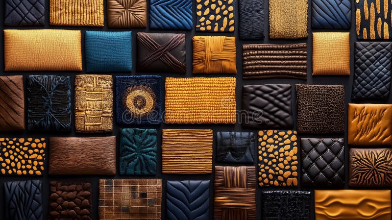 Assorted Leather Textures Displayed in a Pattern with Variety of Colors ...