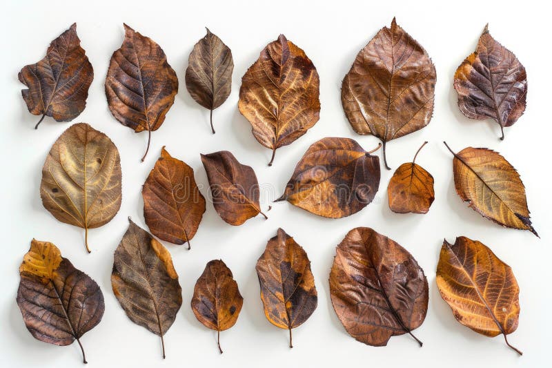 Assorted Leaves on a Clean White Background. Ideal for Nature or ...