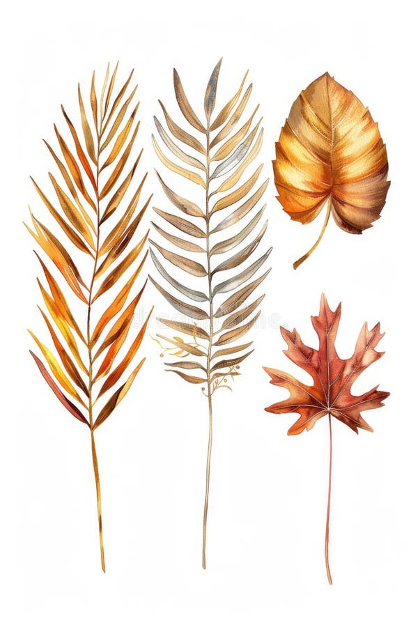 Assorted Leaves on White Background Stock Image - Image of assorted ...
