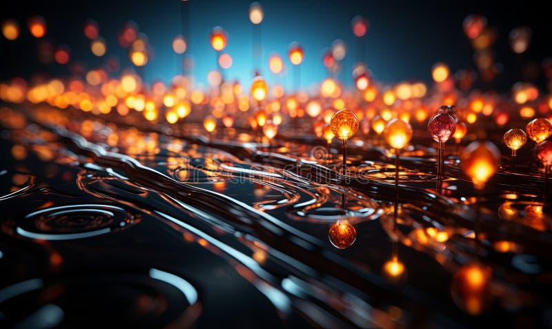 Assorted Lights Illuminating Table Stock Photo - Image of interior ...