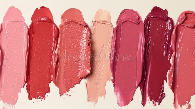 Assorted Lipstick Smears on White Background - Beauty Makeup Concept ...