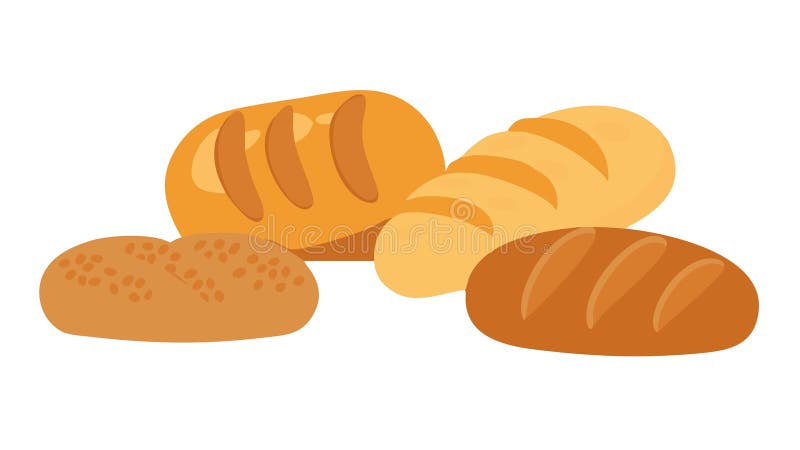 Assorted Loaves of Fresh Bread, Vector Design Generative AI Stock ...