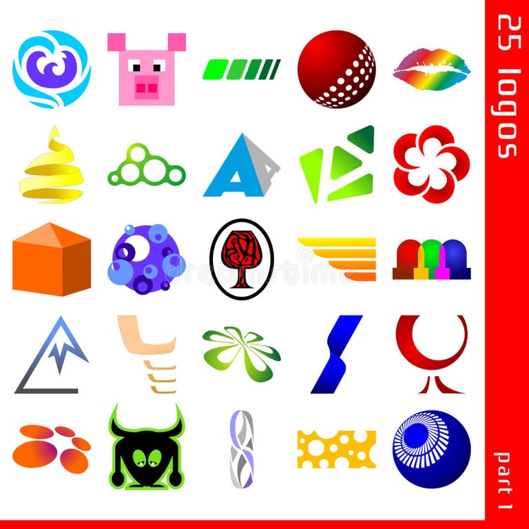 Assorted logos 1 stock vector. Illustration of circle - 23438079