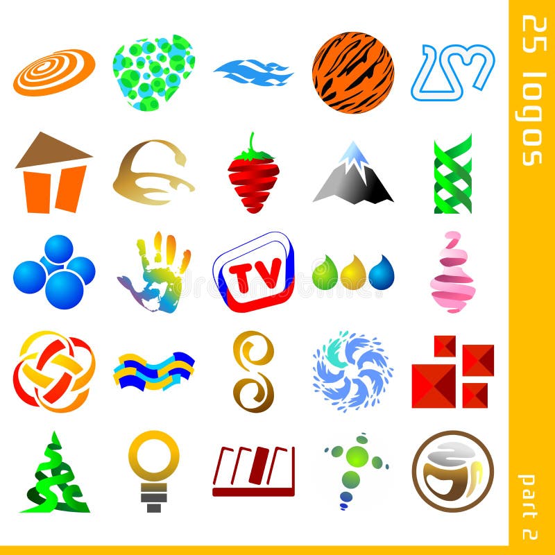 Assorted logos 2 stock vector. Illustration of logo, ball - 23438091