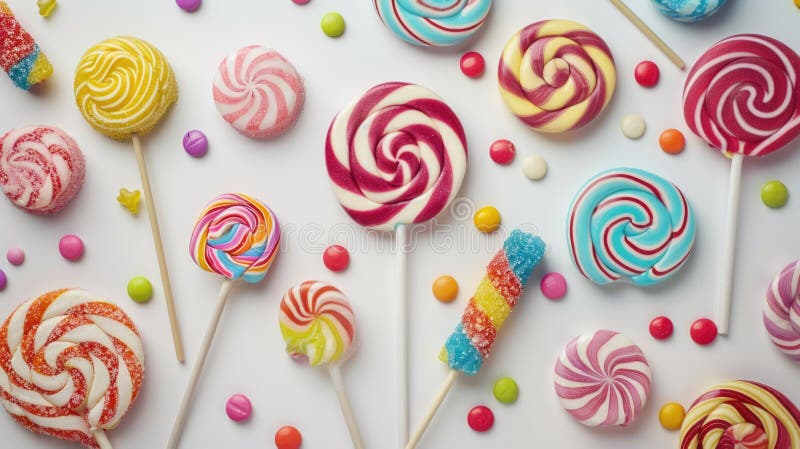 Assorted Lollipops Arranged Clean White Background Stock Photos - Free ...